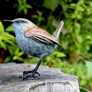 Hot Cast Solid Bronze Sculpture Life Size Wren by Steve Langford ...