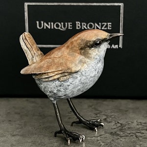 Hot Cast Solid Bronze Sculpture Life Size Wren by Steve Langford ...