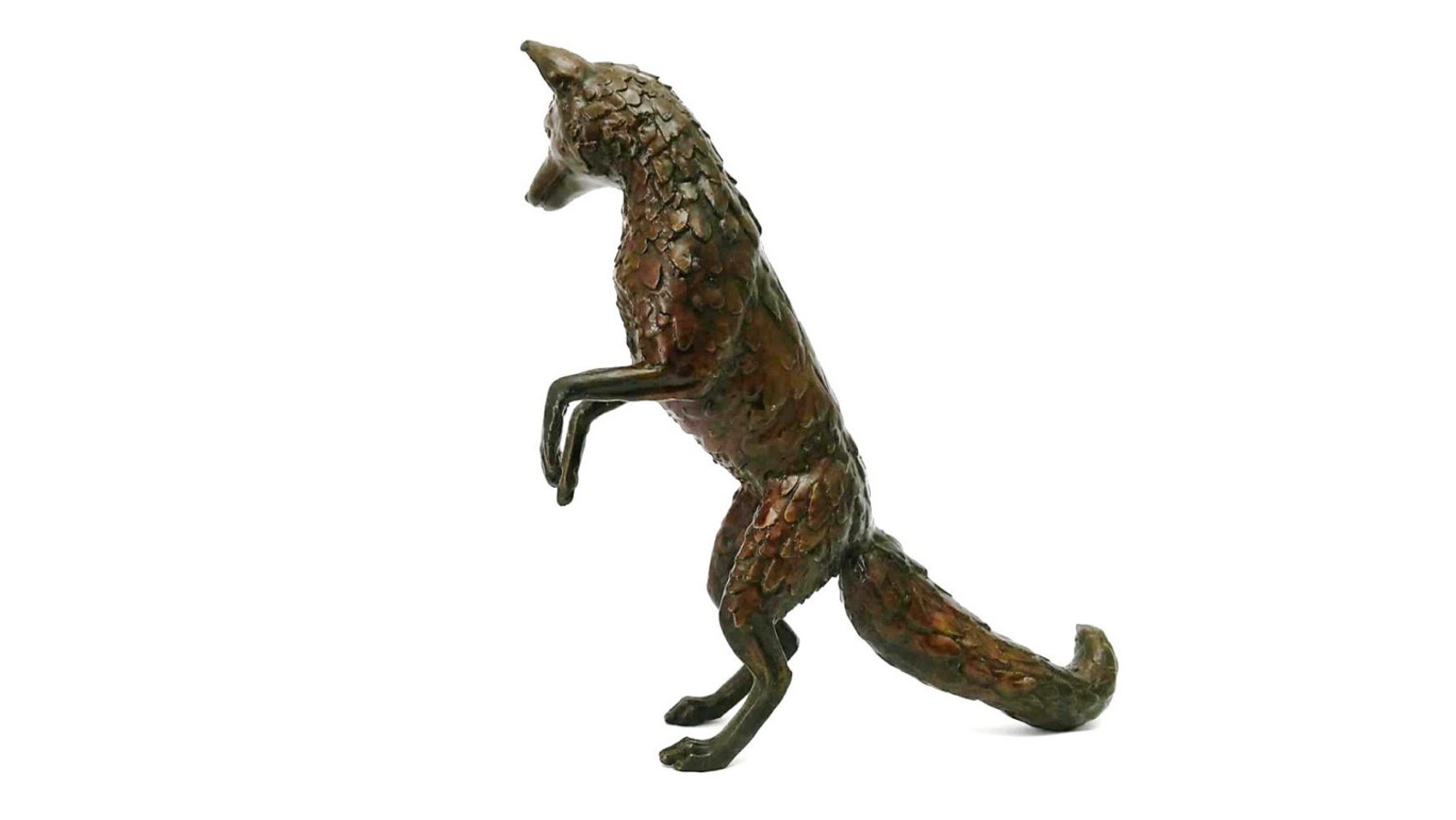 Hot Cast Solid Bronze Standing Fox - Etsy