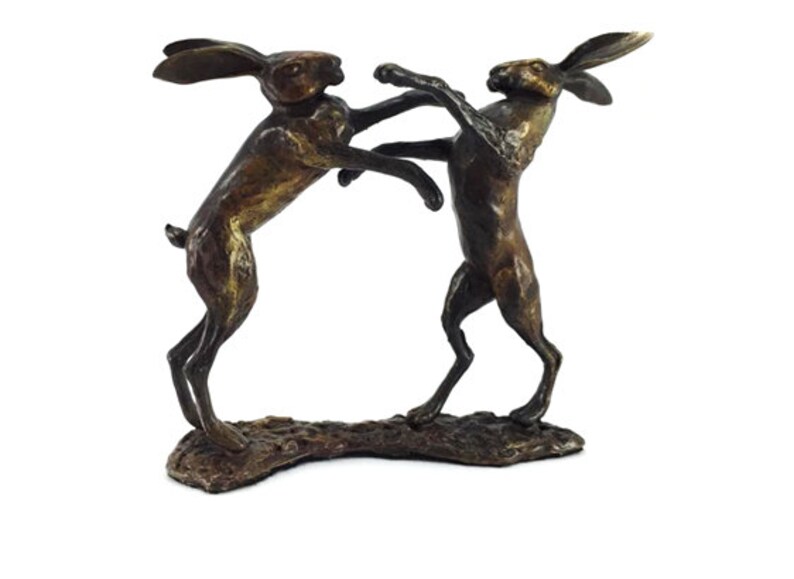 Limited Edition Hot Cast Solid Bronze Boxing Hares - Etsy