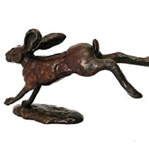 Solid Bronze Sculpture Leaping Hare - Etsy