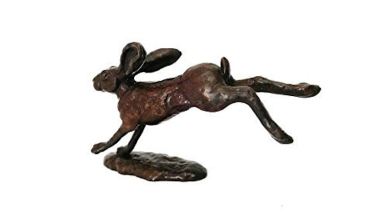 Solid Bronze Sculpture Leaping Hare - Etsy UK