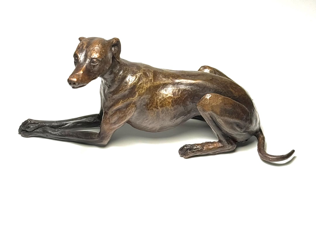 Solid Bronze Whippet Crossing Legs by Steve Boss - Etsy