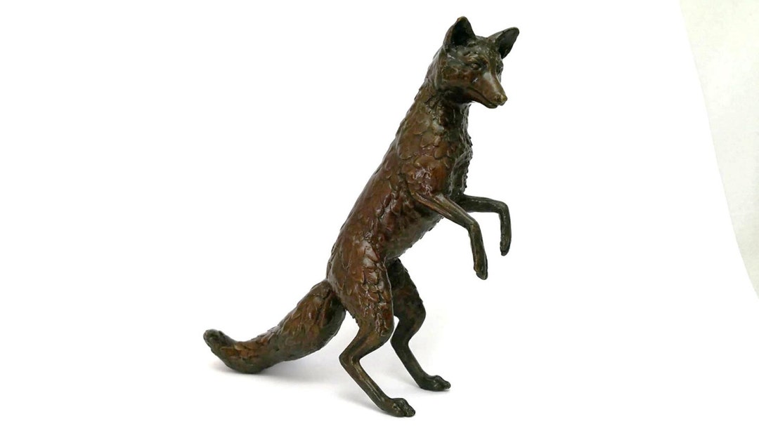 Hot Cast Solid Bronze Standing Fox - Etsy