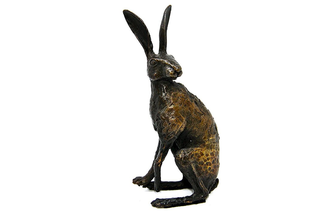 Hot Cast Solid Bronze Watching Hare - Etsy