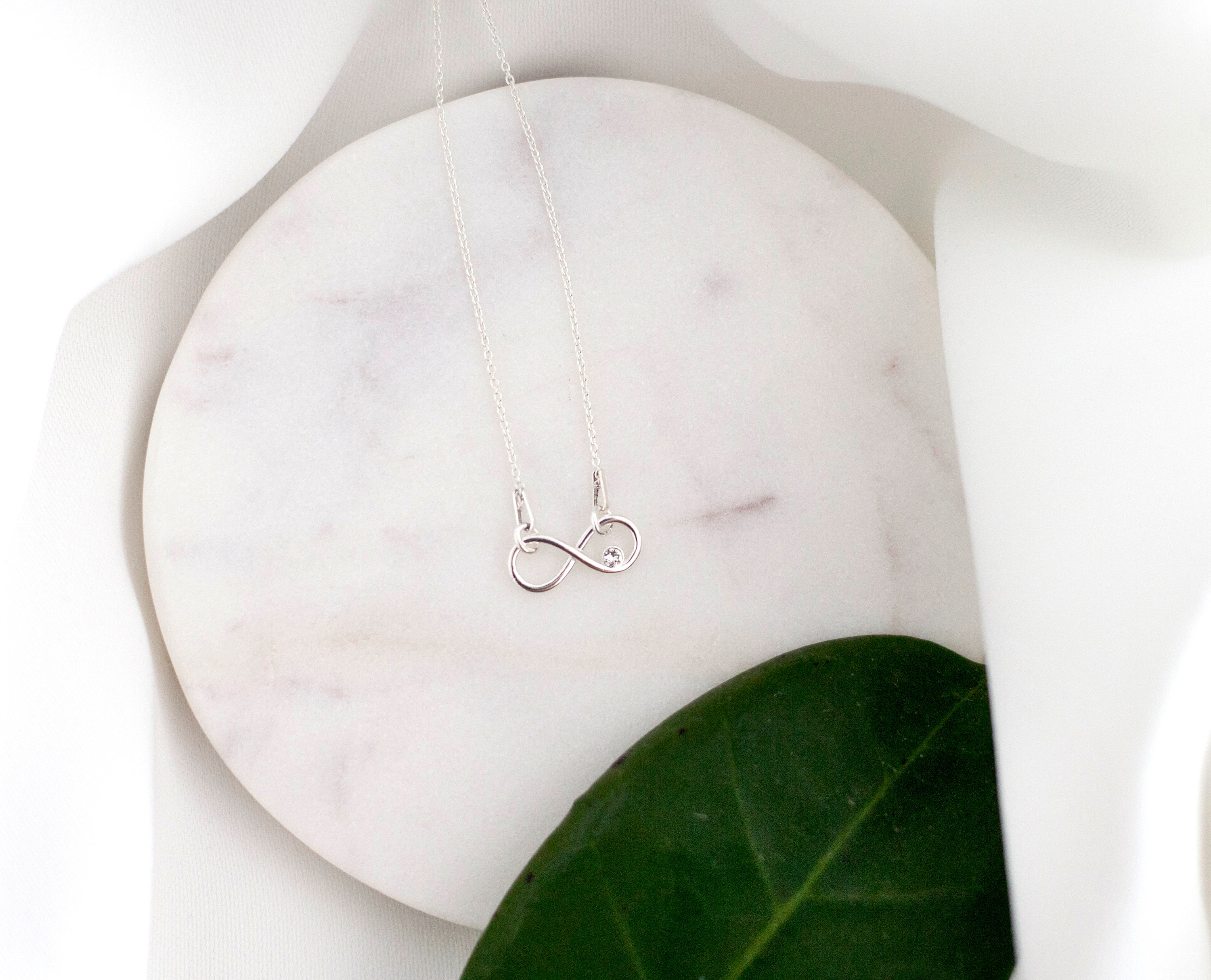 Sterling Silver Infinity Necklace Infinity Swarovski Crystal | Etsy