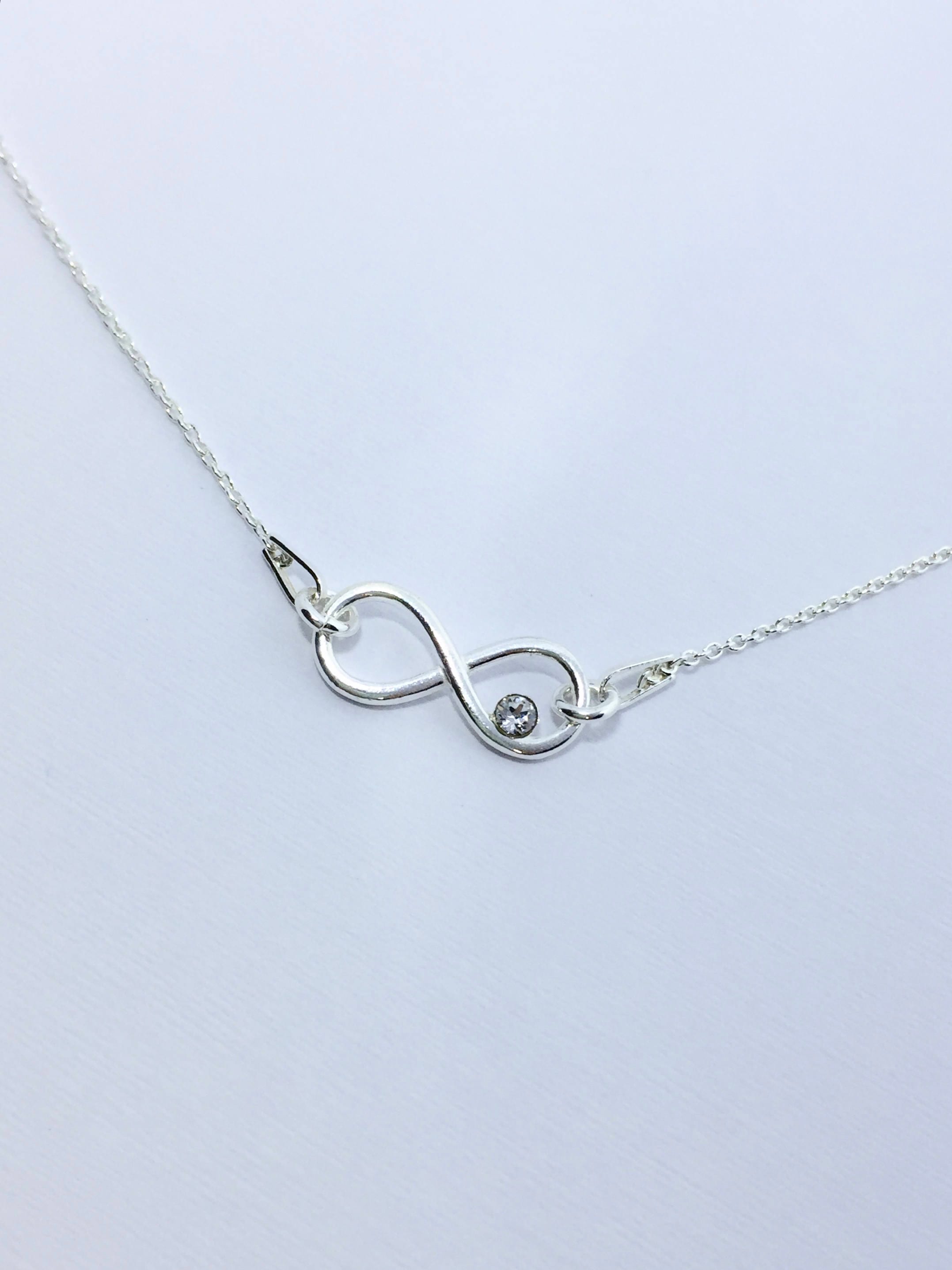 Sterling Silver Infinity Necklace Infinity Swarovski Crystal | Etsy