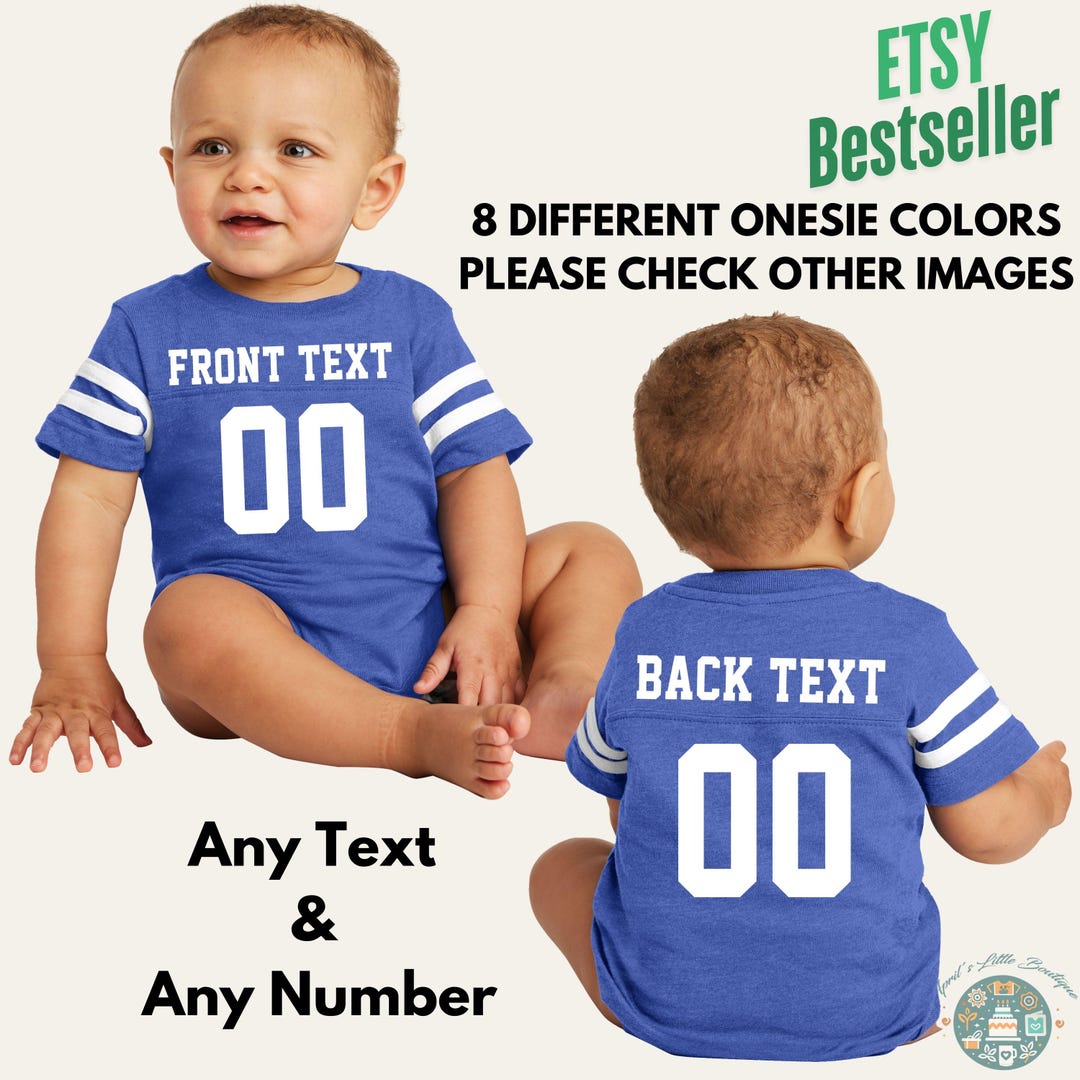 Custom Infant Football Jersey: Personalized Name & Number, NB-24M - Etsy