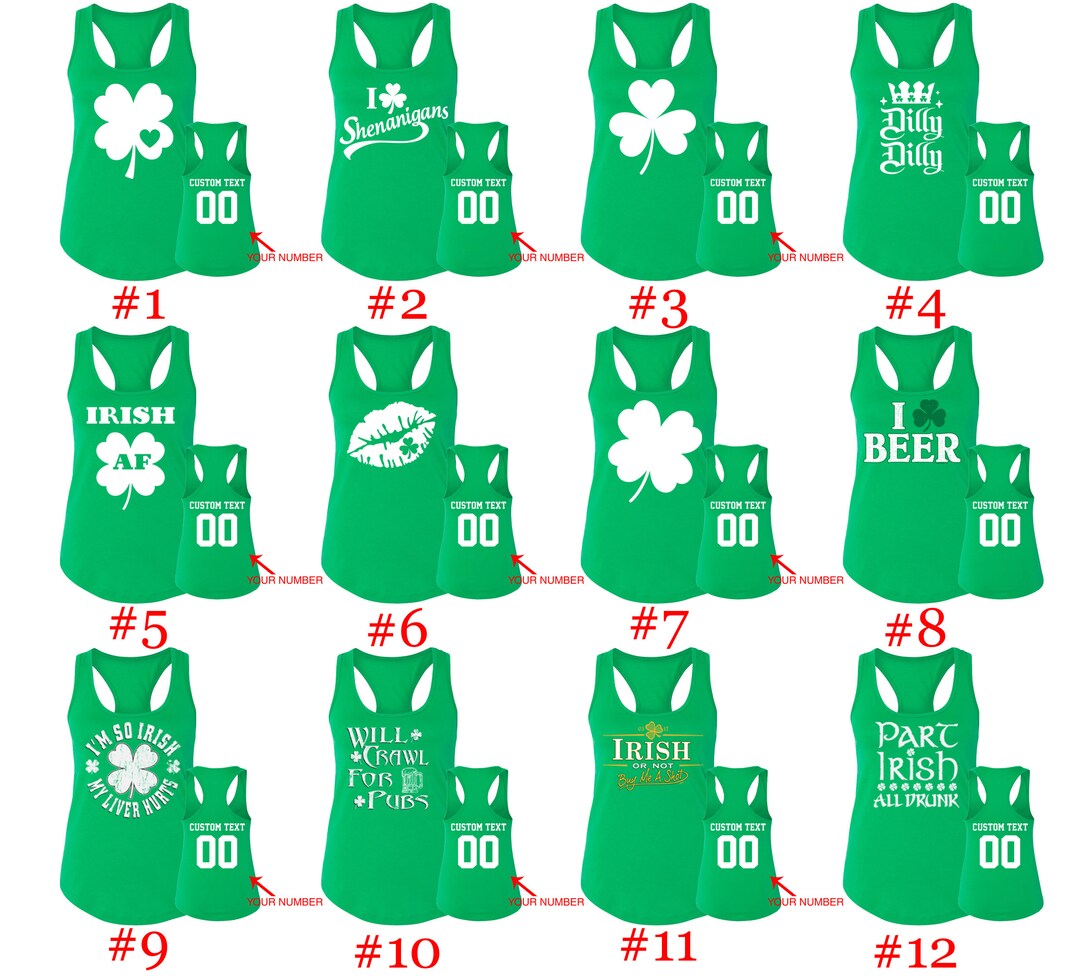 Personalized St. Patrick's Day Tank Top: Irish Shamrock, Custom Name ...