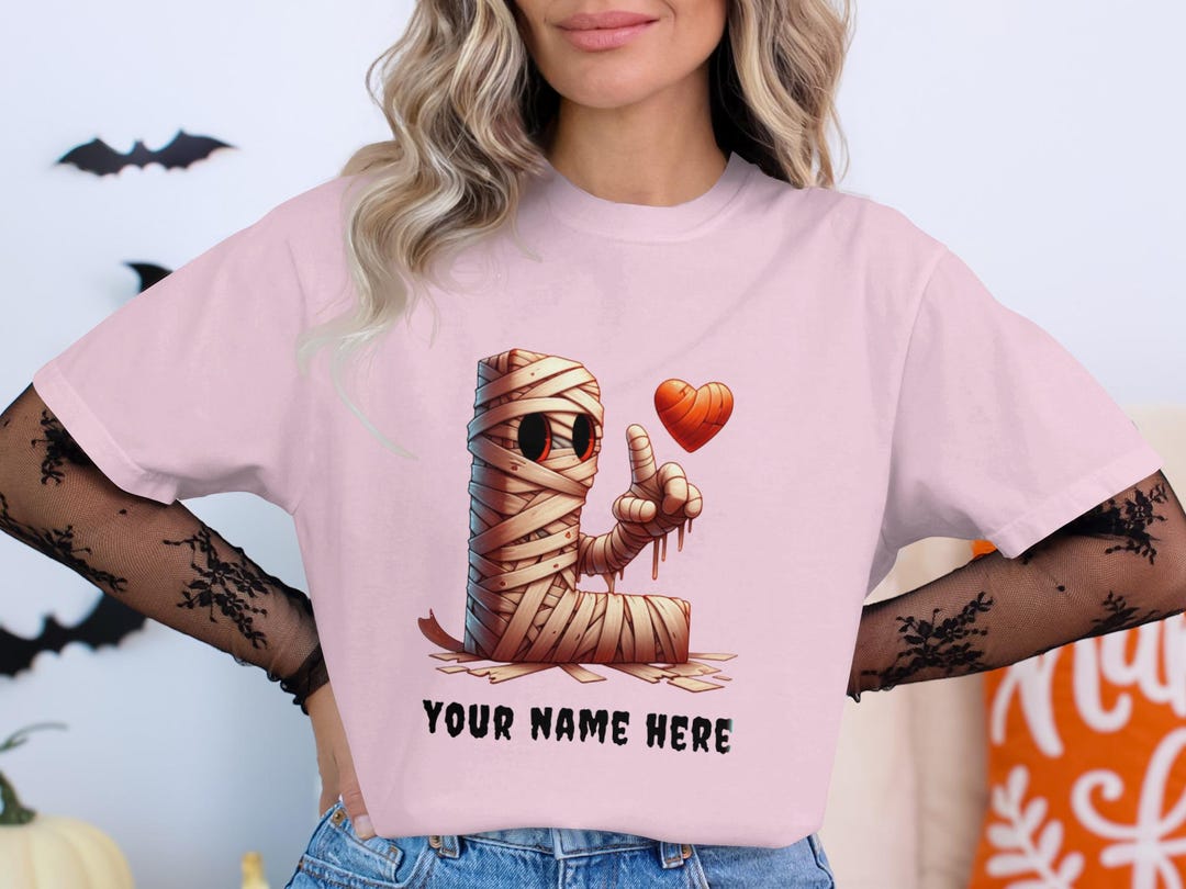 Mummy Letter L T-shirt, Halloween Tee, Spooky Alphabet Shirt, Gothic ...