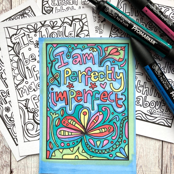 Colouring Postcards Set Positive Quote Postcards Positivity - Etsy