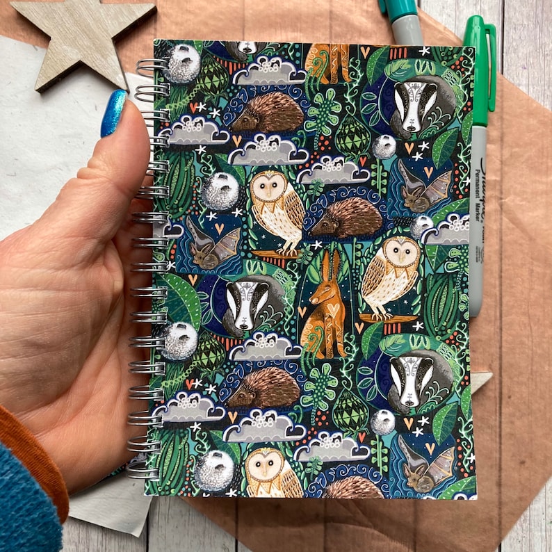 Woodland Animal Notebook A6 Pocket Notepad Lined Pad List | Etsy