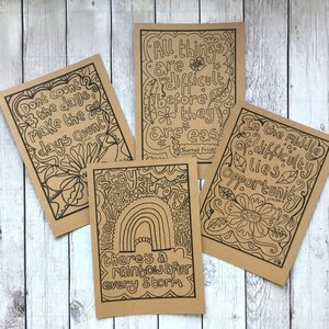 Positive Postcard Set, Colour in Postcards, Motivational Postcards ...