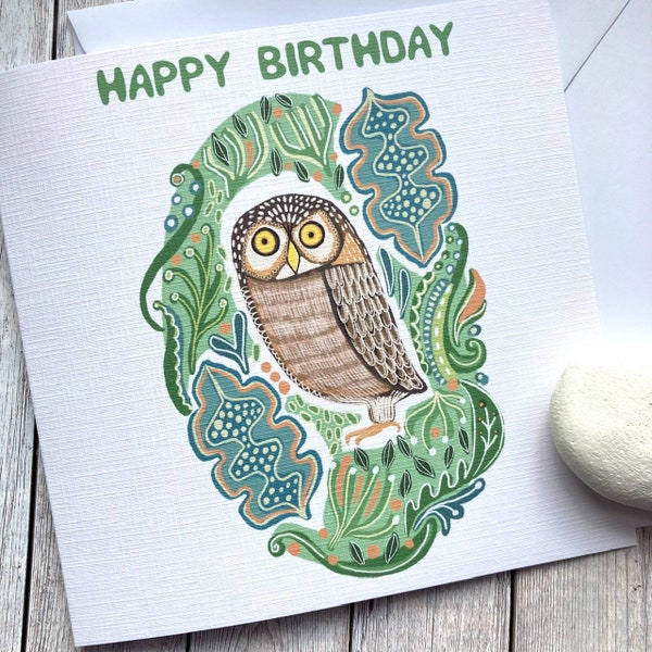 Owl Birthday Card - Etsy