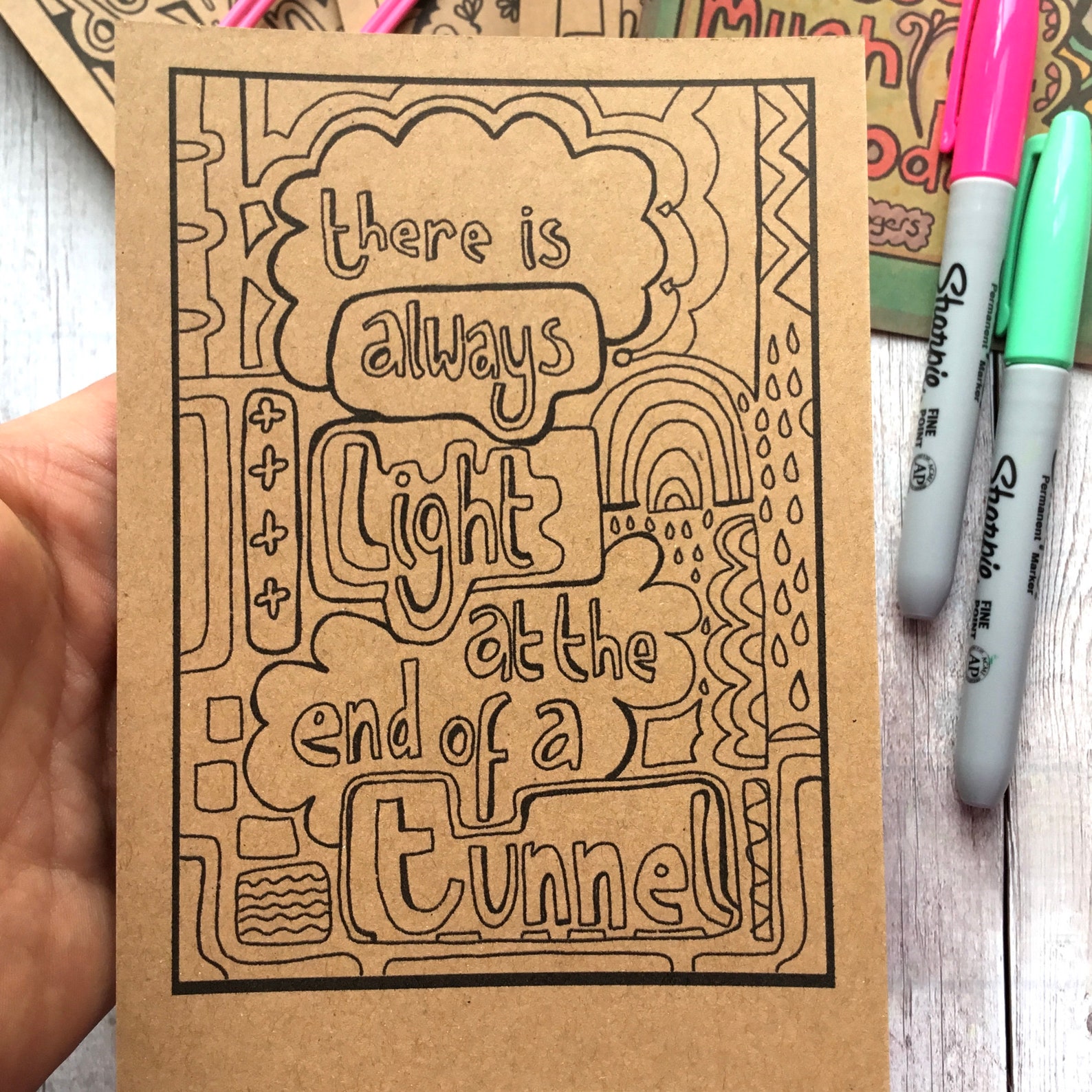Positive Postcard Set, Colour in Postcards, Motivational Postcards ...