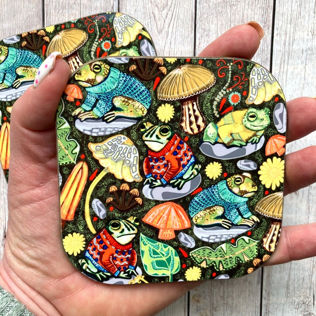 Toad Coaster, Toads in Jumpers, Animal Coasters, Amphibian Lover Gifts ...
