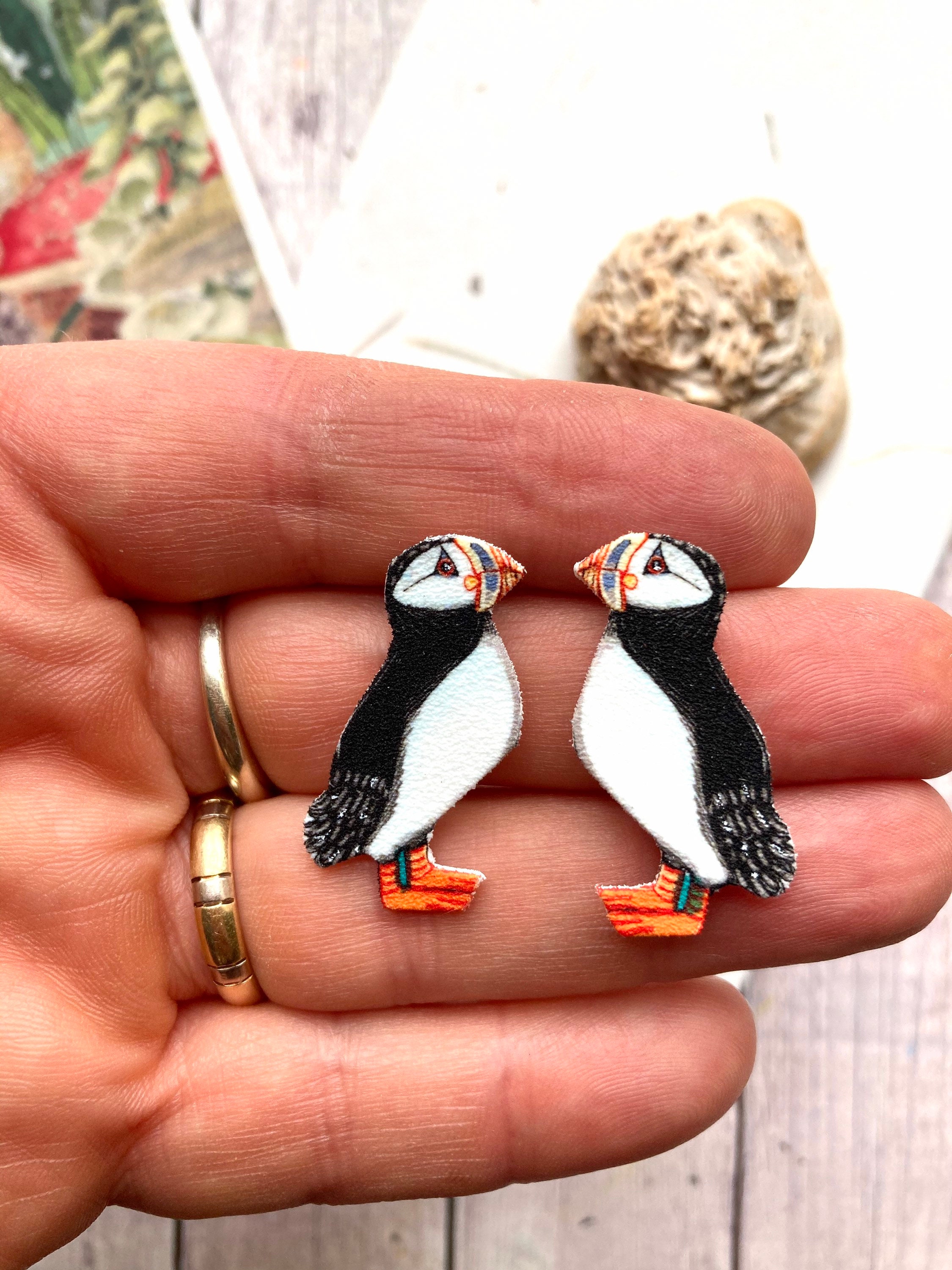 Puffin Studs, Cute Puffin Jewellery, Unique Birthday Gift, Bird ...