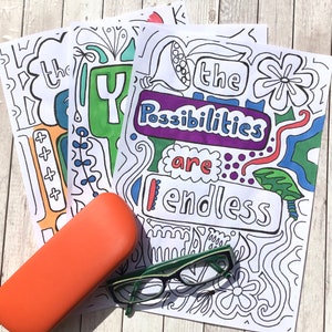 Quote Colouring Page, Instant Download PDF, the Possibilities Are ...