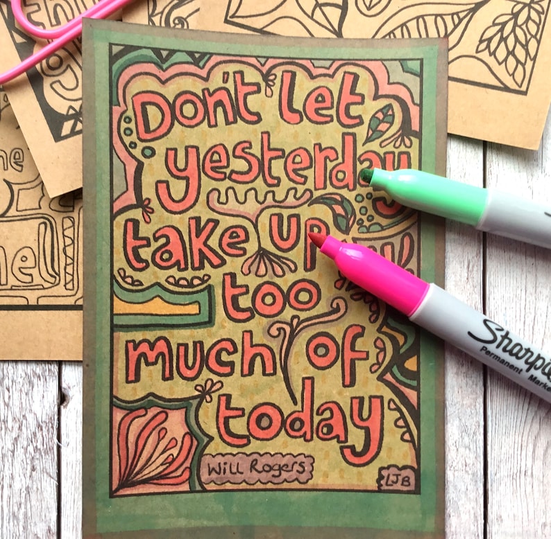 Positive Postcard Set Colour in Postcards Motivational - Etsy