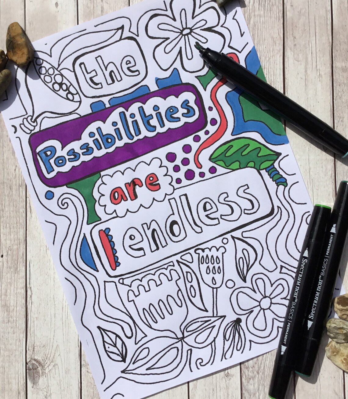 Quote Colouring Page Instant Download PDF the Possibilities - Etsy UK