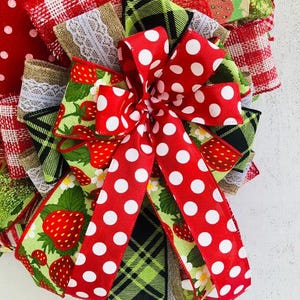 Strawberry Wreath for Front Door, Summer Deco Mesh Wreath, Farmhouse ...