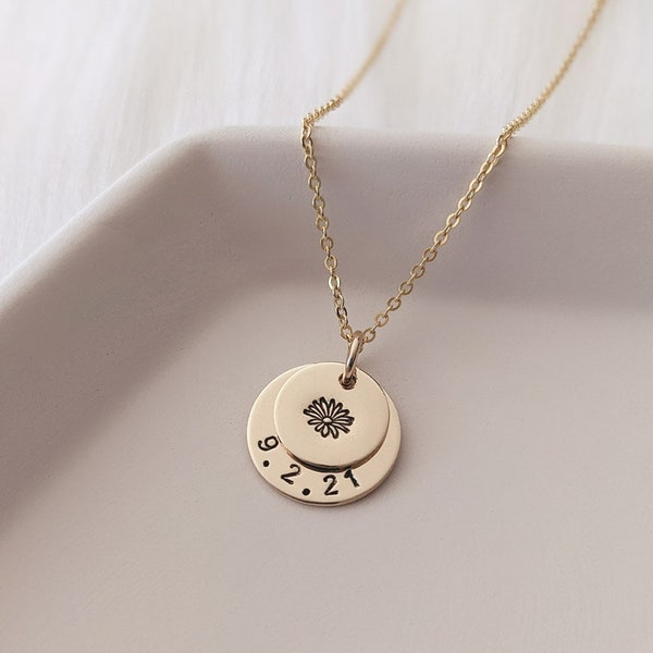 Birth Date Necklace - Etsy