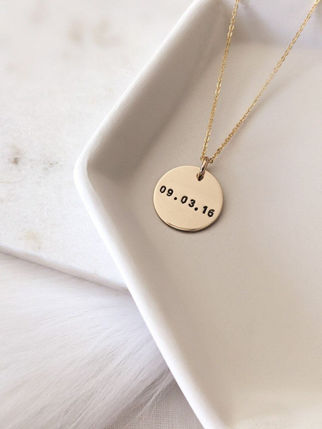 Custom Date Necklace,14k Gold Filled, Sterling Silver, Personalized ...