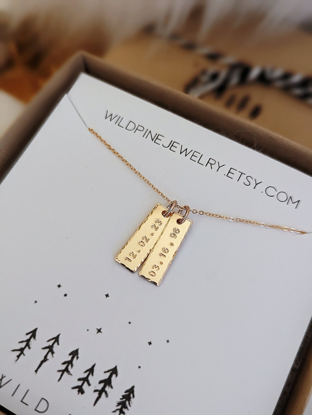Mini Custom Date Bar in 14k Gold Filled or Sterling Silver ...