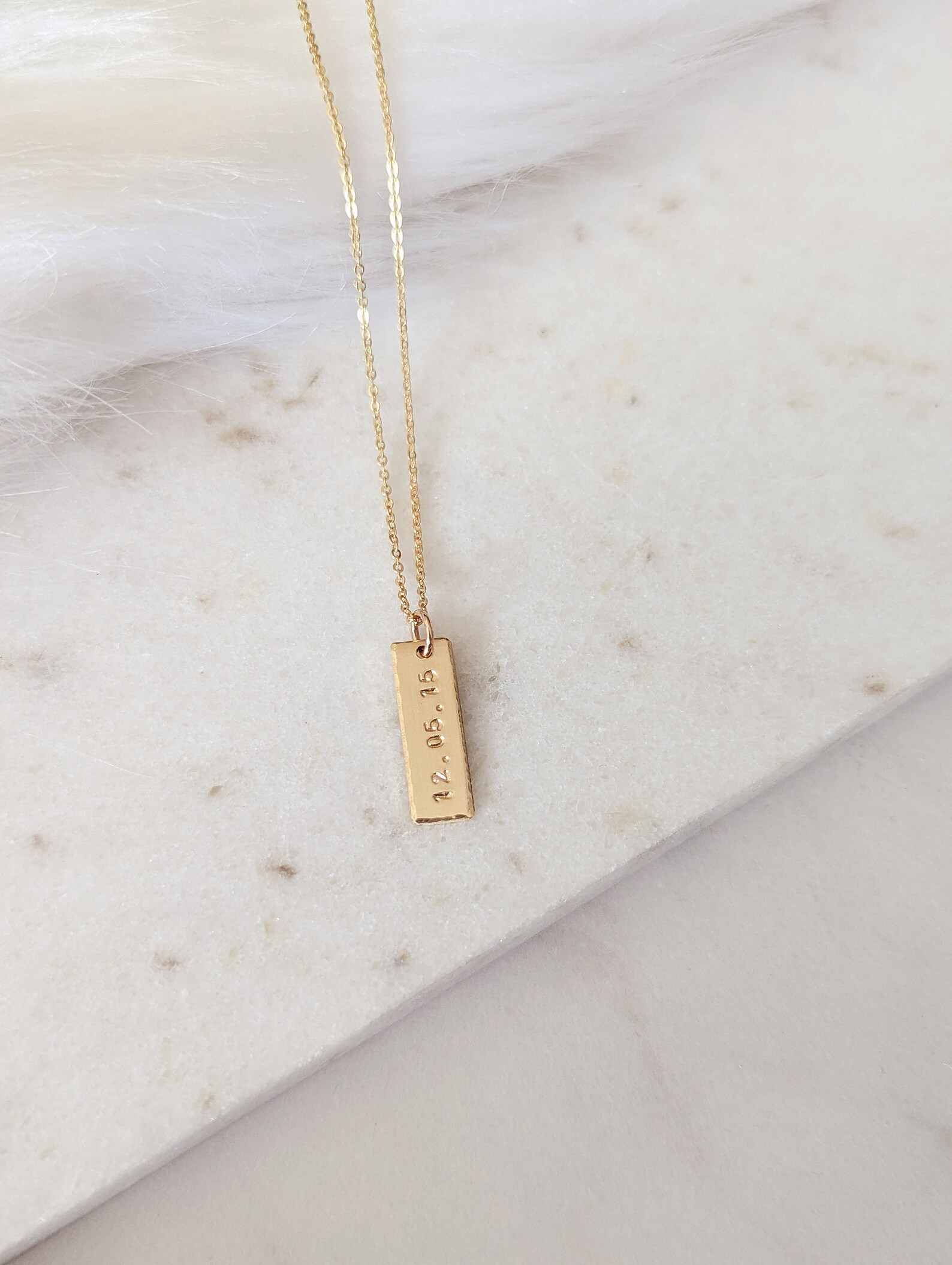 Mini Custom Date Bar in 14k Gold Filled or Sterling Silver ...