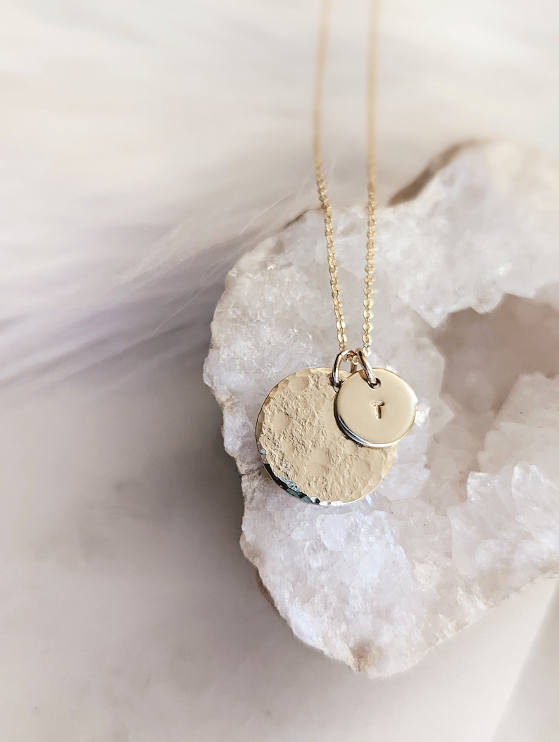 Full Moon Disc Necklace 14k Gold Fill Sterling Silver Moon - Etsy