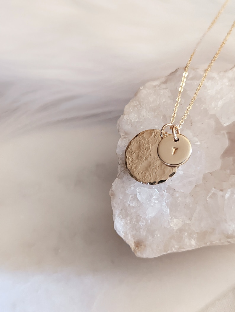 Full Moon Disc Necklace 14k Gold Fill Sterling Silver Moon - Etsy