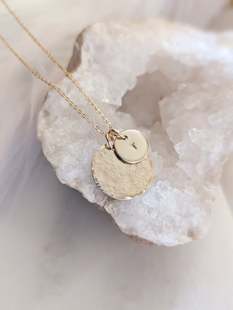 Full Moon Disc Necklace 14k Gold Fill Sterling Silver Moon - Etsy