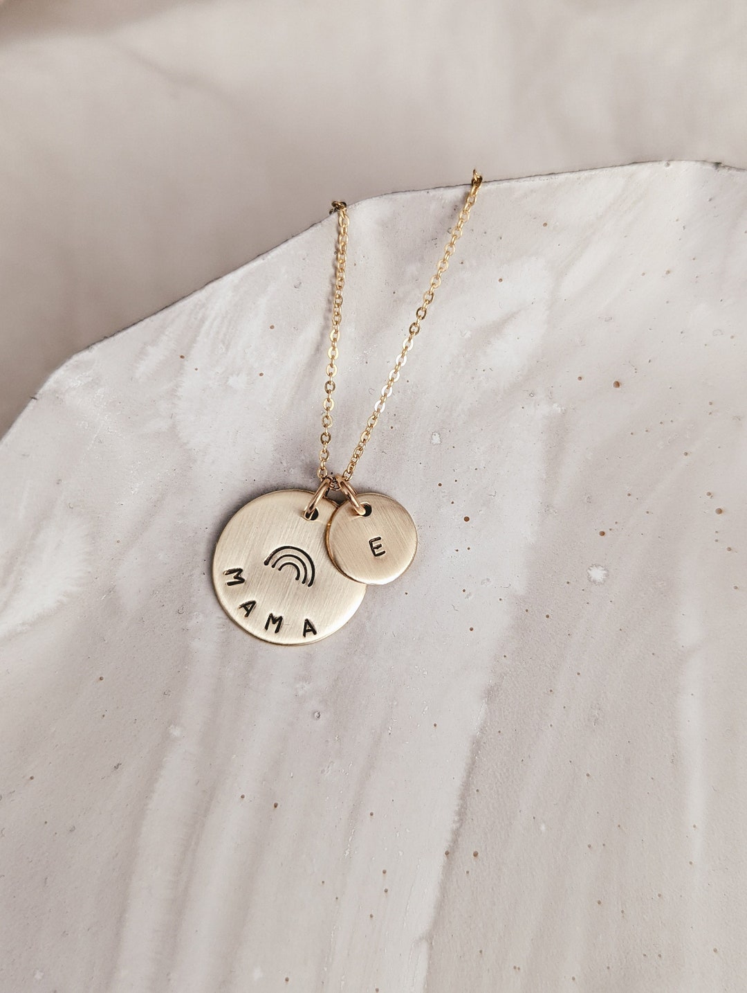 Custom Symbol Mama Hand Stamped Necklace, Gift for Mom, Personalized ...