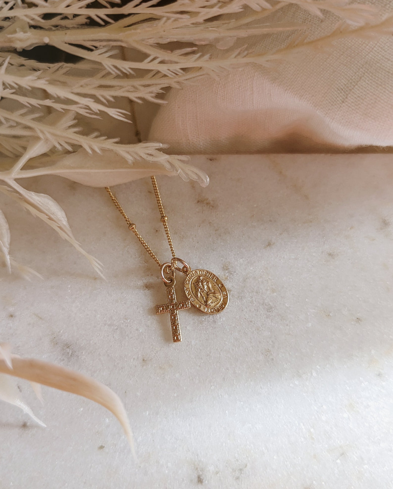 St Christopher Cross Necklace, Travelers Protection, 14k Gold Filled ...