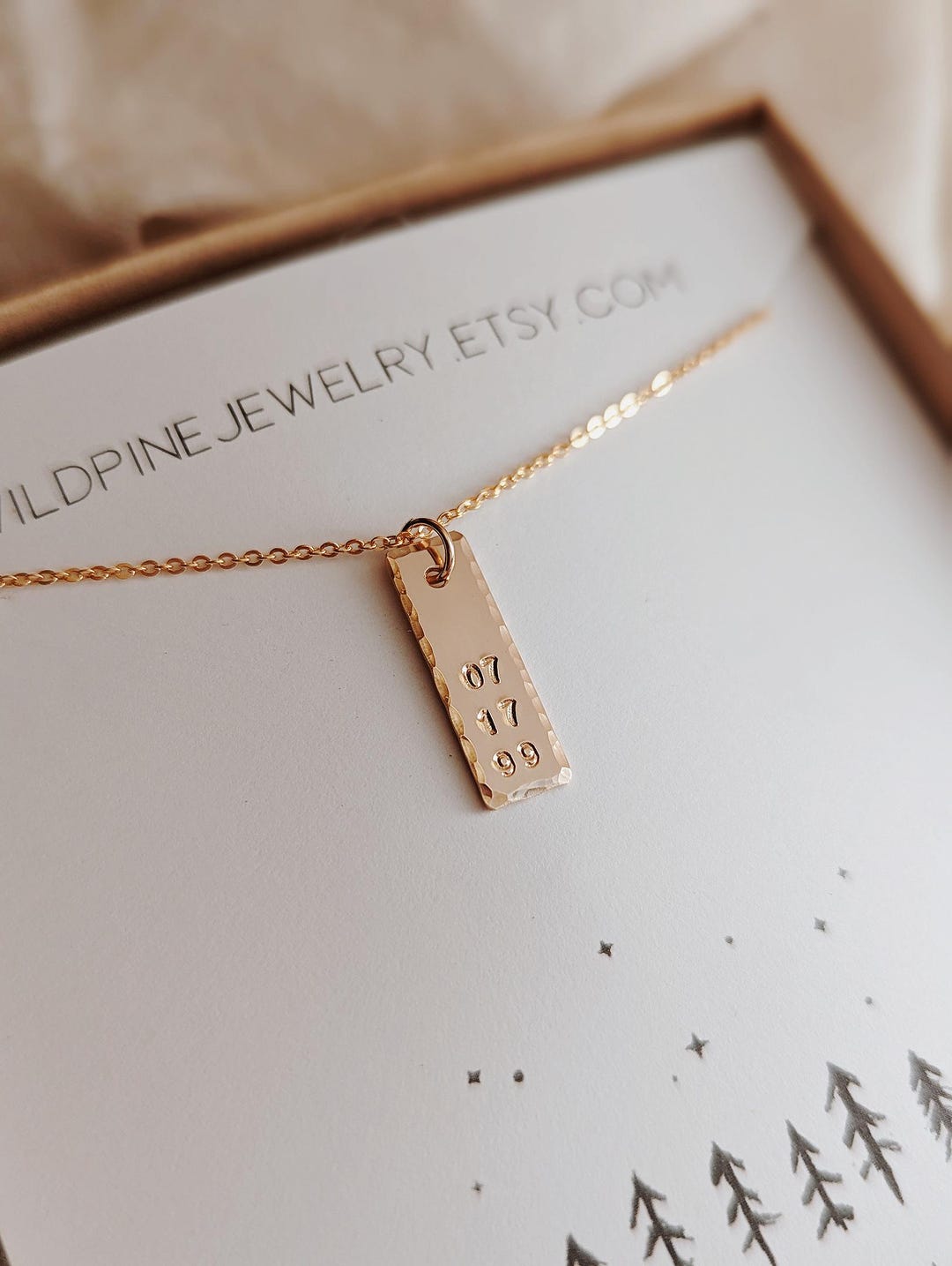 Mini Custom Date Bar in 14k Gold Filled or Sterling Silver ...