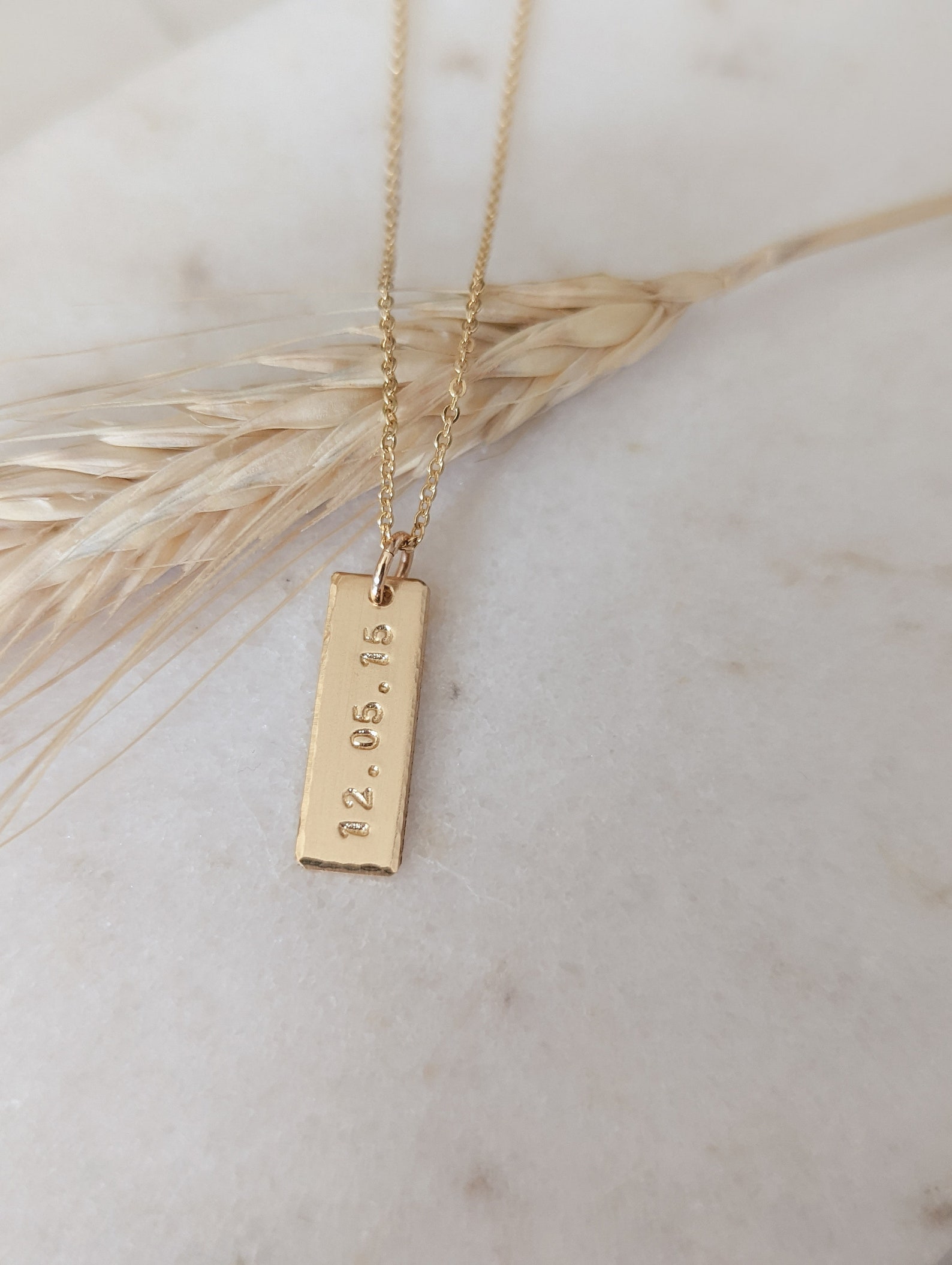 Mini Custom Date Bar in 14k Gold Filled or Sterling Silver ...