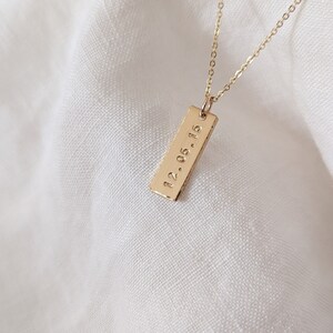 Mini Custom Date Bar in 14k Gold Filled or Sterling Silver ...