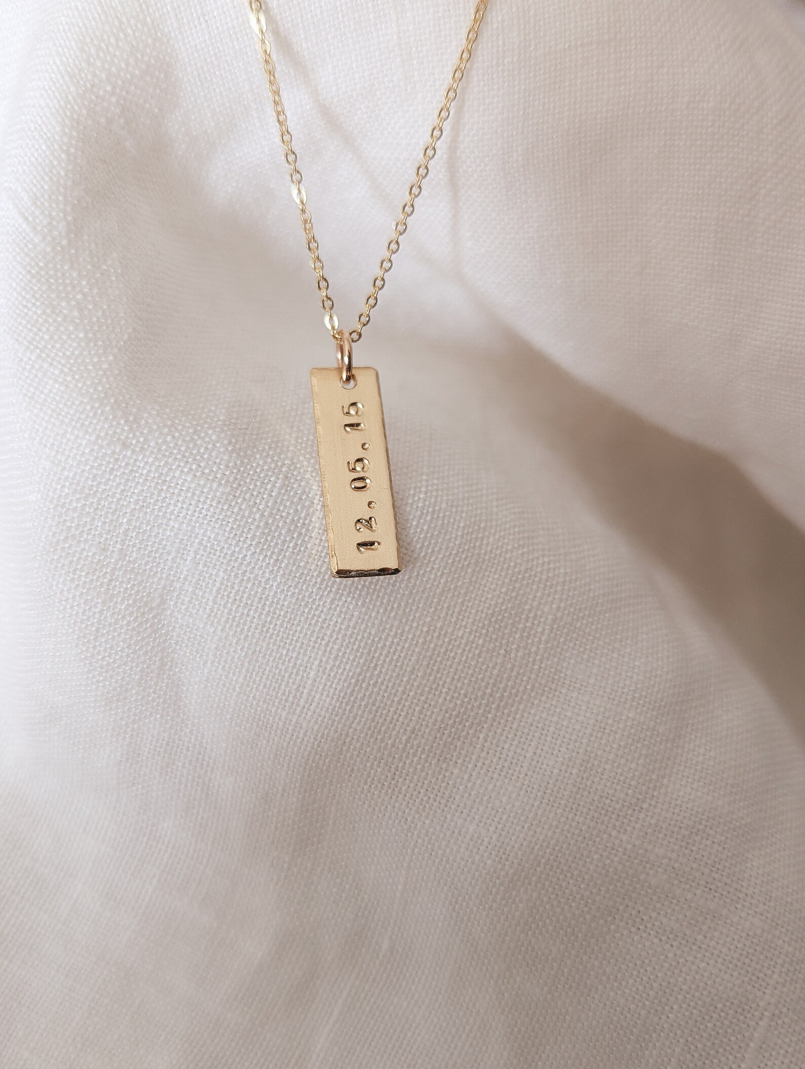 Mini Custom Date Bar in 14k Gold Filled or Sterling Silver - Etsy
