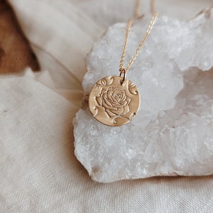 June Birthday Necklace, Rose Flower Jewelry, Birth Month, Gold Filled ...