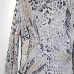 Vintage Mesh Top, Women Grey Tropical Animal Print Mesh Top - Etsy