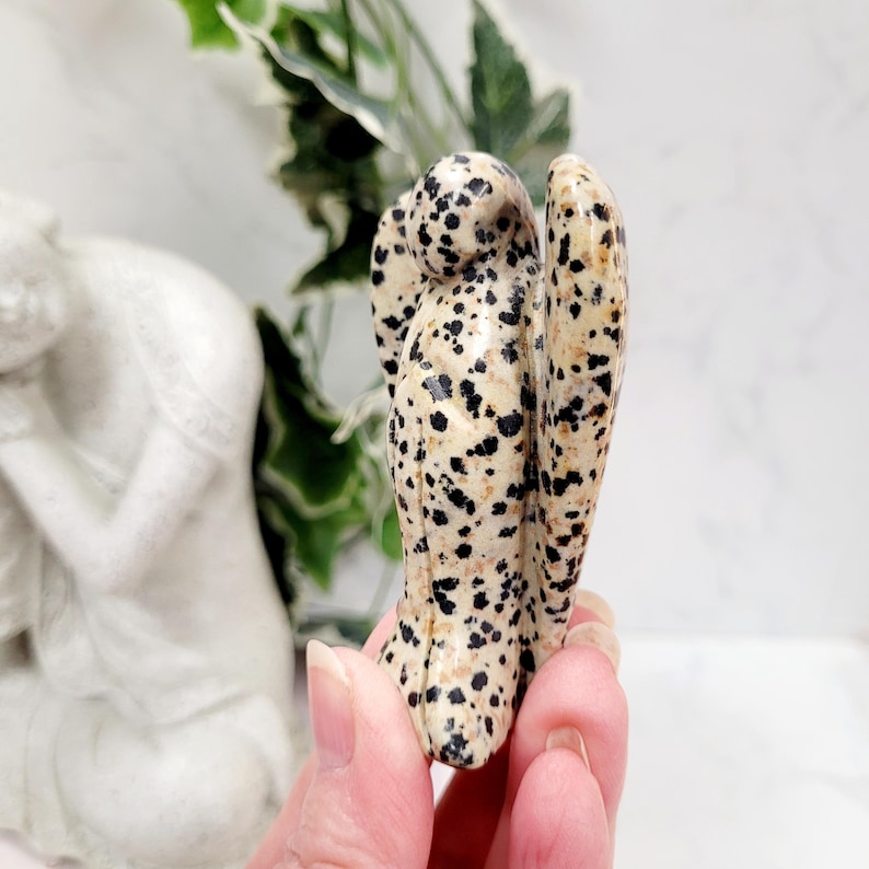 Dalmatian Jasper Crystal Angel • Ethically Sourced - Etsy UK