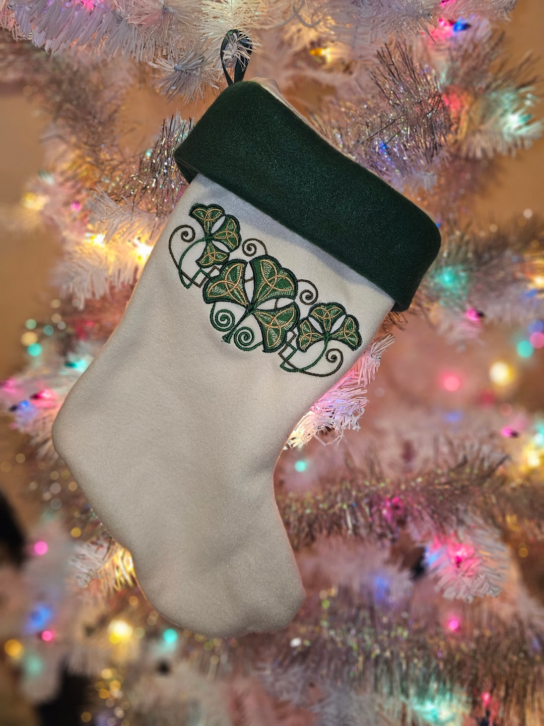 Celtic Shamrock Knotwork Stocking - Etsy