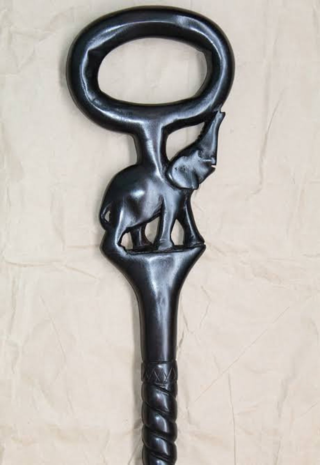 Ebony Wood Walking Stick /african Ebony Elephant Walking Cane / - Etsy