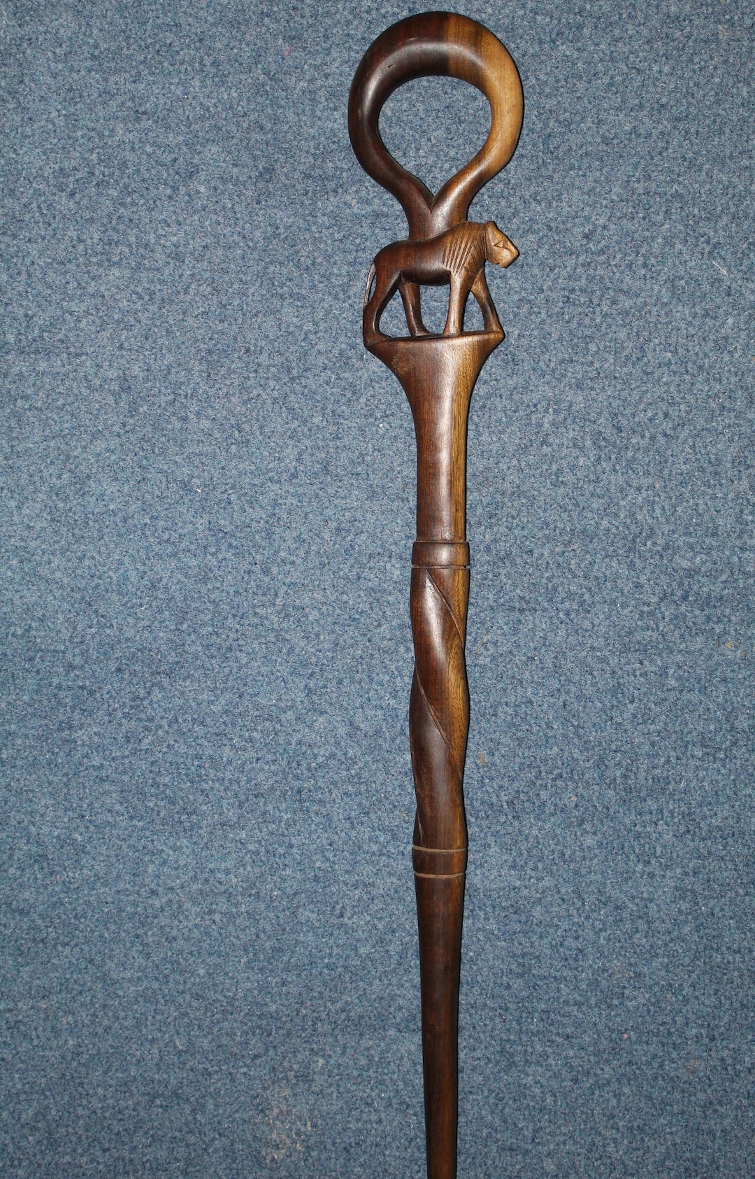 African Hand-carved Walking Stick/walking Cane/ Decorated Decorative ...