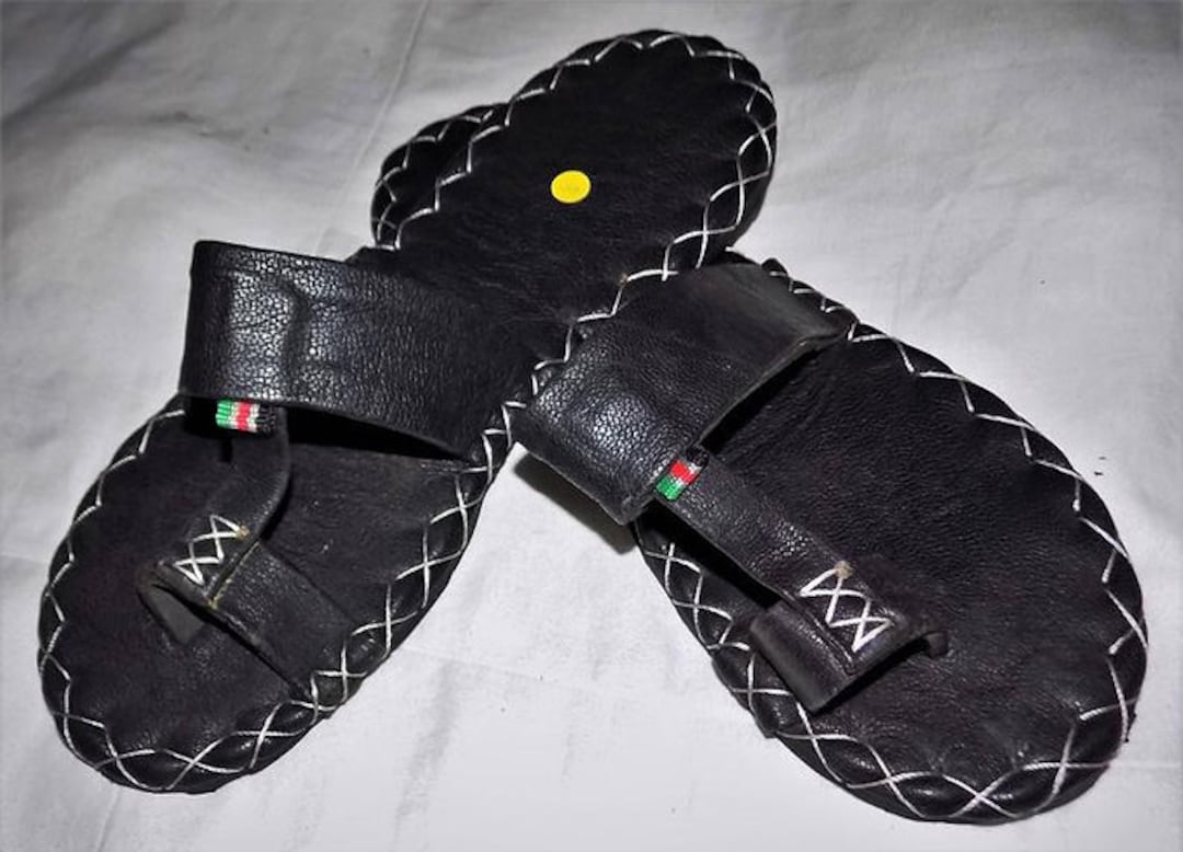 Stylish Masai African Handmade Men's Sandals WHITE THREADING - Etsy