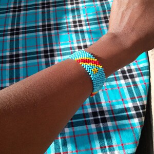 DRC Congo Flag Beaded Bracelet/flag Bracelet/ Beaded African Bracelet ...