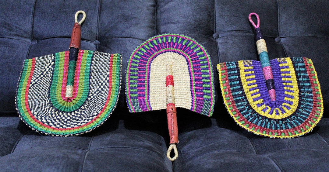Bolga Fans/ African Handmade Fans/ Rattan Fans/ Straw Woven Hand Fans ...