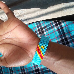DRC Congo Flag Beaded Bracelet/flag Bracelet/ Beaded African Bracelet ...