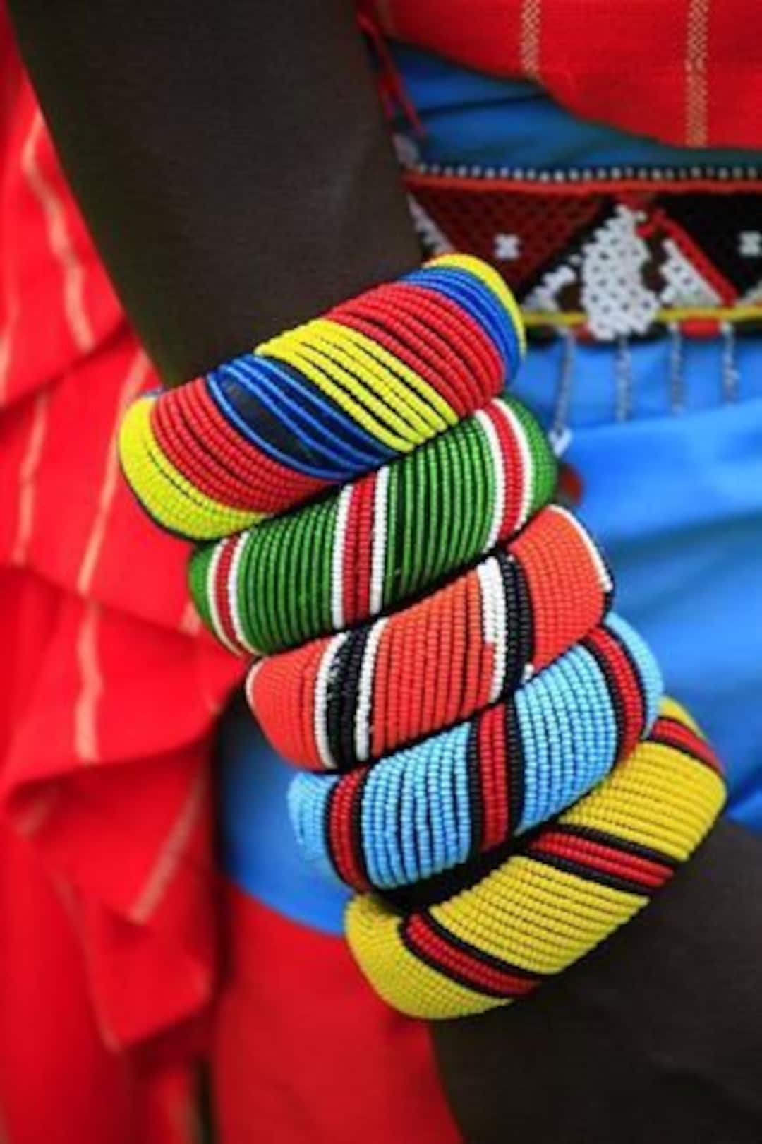 5 African Maasai Beaded Men's Bracelets/ Fashion Bracelets for Men ...