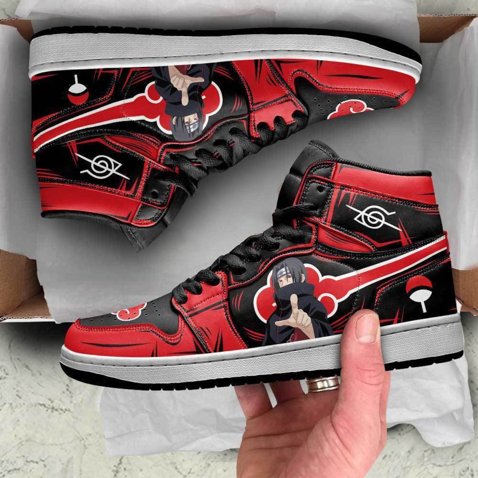Itachi Akatsuki Sneakers Custom Cloud and Symbols - Etsy
